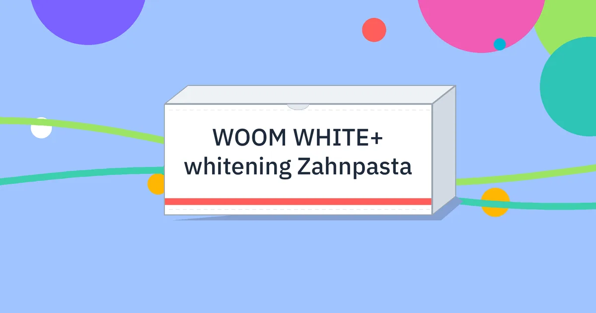 Symbolbild: Packung mit der Aufschrift WOOM WHITE+ whitening Zahnpasta (PZN 15424987) – Verfügbarkeit und Bezug in Apotheken in Frankfurt am Main
