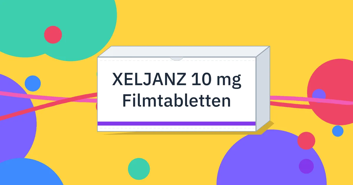 Symbolbild: Packung mit der Aufschrift XELJANZ 10 mg Filmtabletten (PZN 16708155) – Verfügbarkeit und Bezug in Apotheken in Frankfurt am Main