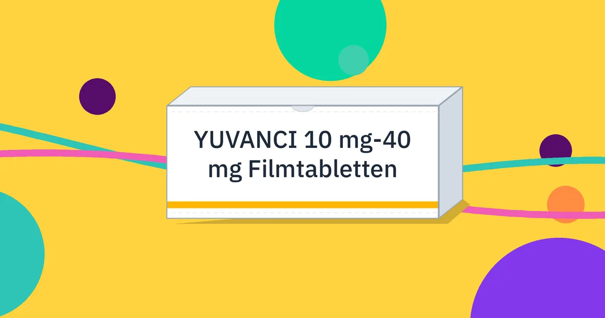 Symbolbild: Packung mit der Aufschrift YUVANCI 10 mg-40 mg Filmtabletten (PZN 19102157) – Verfügbarkeit und Bezug in Apotheken in Frankfurt am Main
