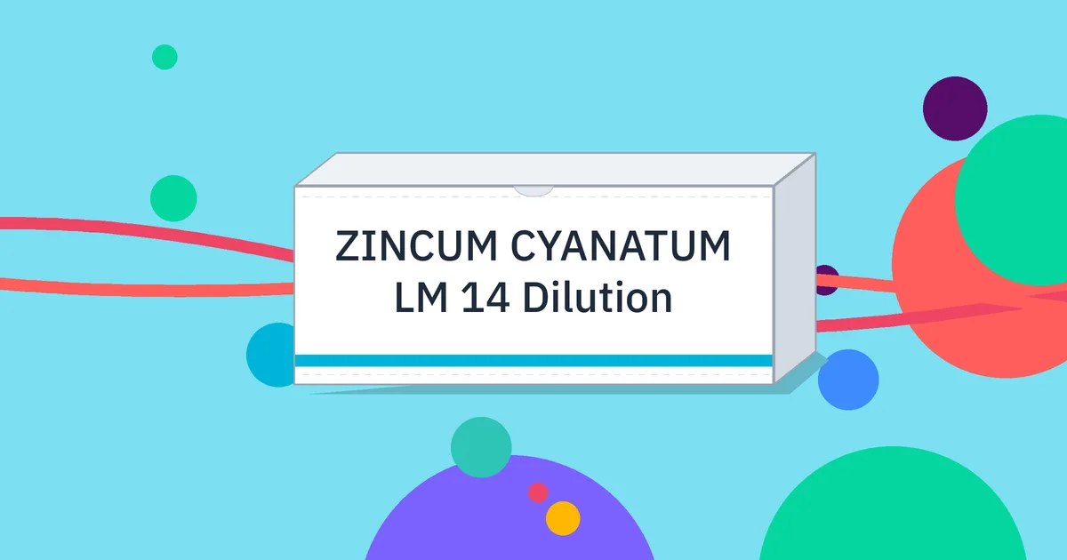 Symbolbild: Packung mit der Aufschrift ZINCUM CYANATUM LM 14 Dilution (PZN 13292352) – Verfügbarkeit und Bezug in Apotheken in Frankfurt am Main