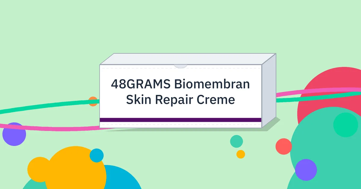 Symbolbild: Packung mit der Aufschrift 48GRAMS Biomembran Skin Repair Creme (PZN 18678228) – Verfügbarkeit und Bezug in Apotheken in Frankfurt am Main