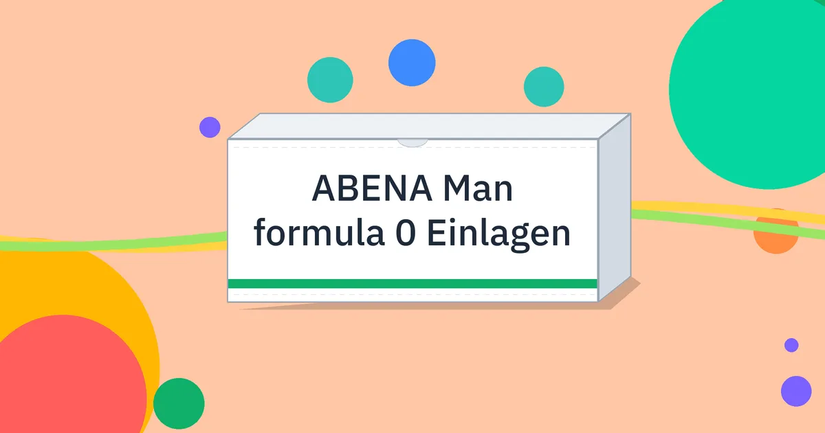 Symbolbild: Packung mit der Aufschrift ABENA Man formula 0 Einlagen (PZN 16916511) – Verfügbarkeit und Bezug in Apotheken in Frankfurt am Main