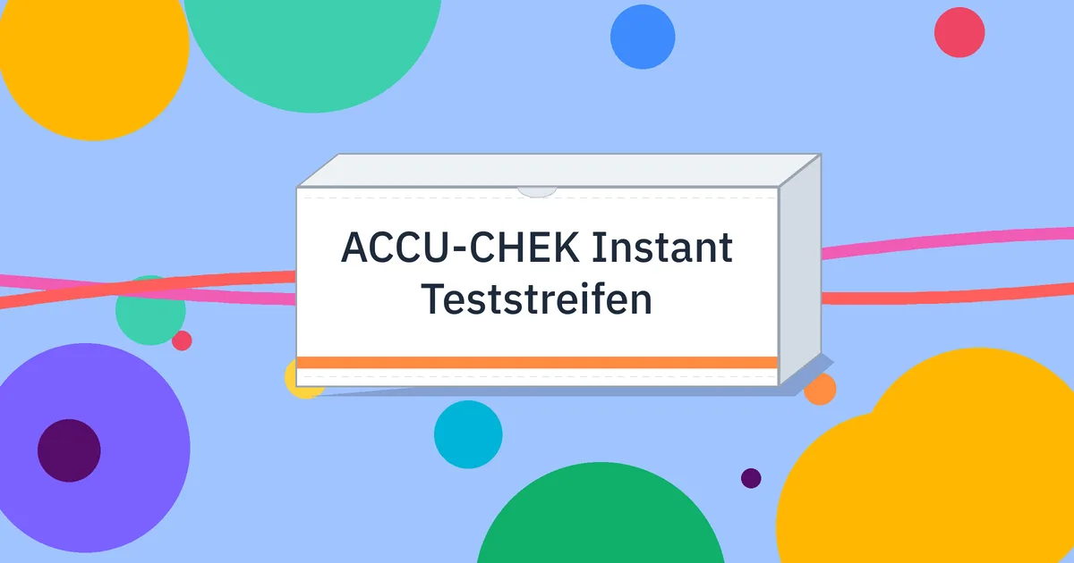 Symbolbild: Packung mit der Aufschrift ACCU-CHEK Instant Teststreifen (PZN 20418463) – Verfügbarkeit und Bezug in Apotheken in Frankfurt am Main