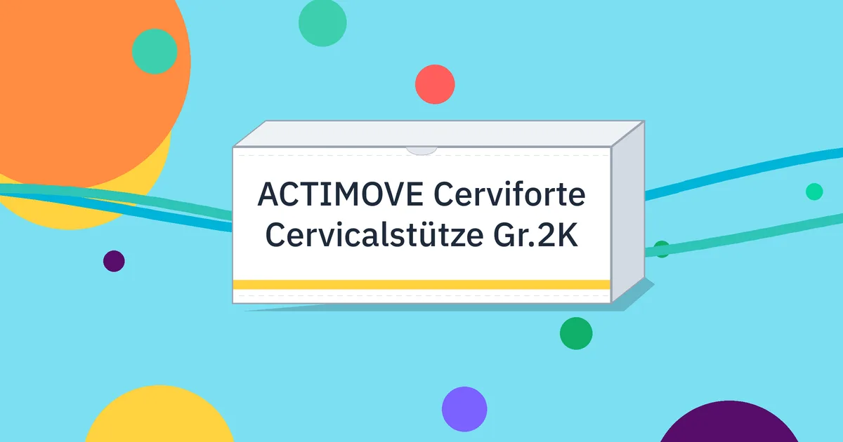 Symbolbild: Packung mit der Aufschrift ACTIMOVE Cerviforte Cervicalstütze Gr.2K (PZN 18222965) – Verfügbarkeit und Bezug in Apotheken in Frankfurt am Main