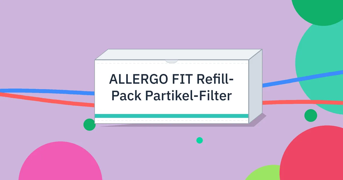 Symbolbild: Packung mit der Aufschrift ALLERGO FIT Refill-Pack Partikel-Filter (PZN 16718389) – Verfügbarkeit und Bezug in Apotheken in Frankfurt am Main