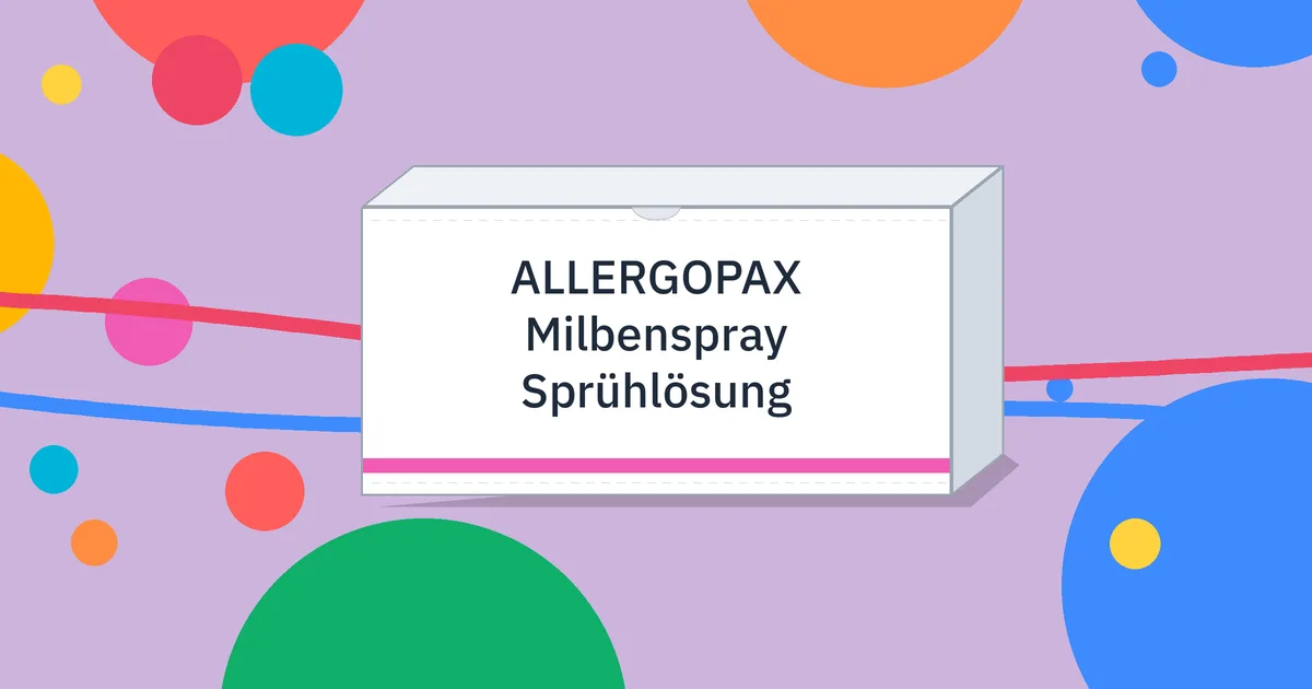 Symbolbild: Packung mit der Aufschrift ALLERGOPAX Milbenspray Sprühlösung (PZN 16807526) – Verfügbarkeit und Bezug in Apotheken in Frankfurt am Main