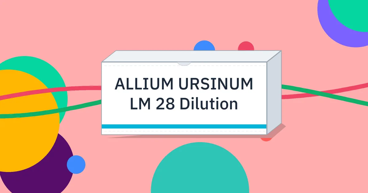 Symbolbild: Packung mit der Aufschrift ALLIUM URSINUM LM 28 Dilution (PZN 12757263) – Verfügbarkeit und Bezug in Apotheken in Frankfurt am Main