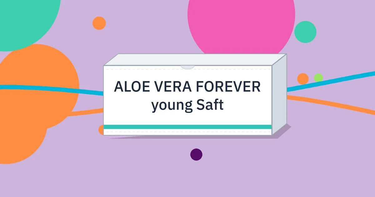 Symbolbild: Packung mit der Aufschrift ALOE VERA FOREVER young Saft (PZN 08924815) – Verfügbarkeit und Bezug in Apotheken in Frankfurt am Main