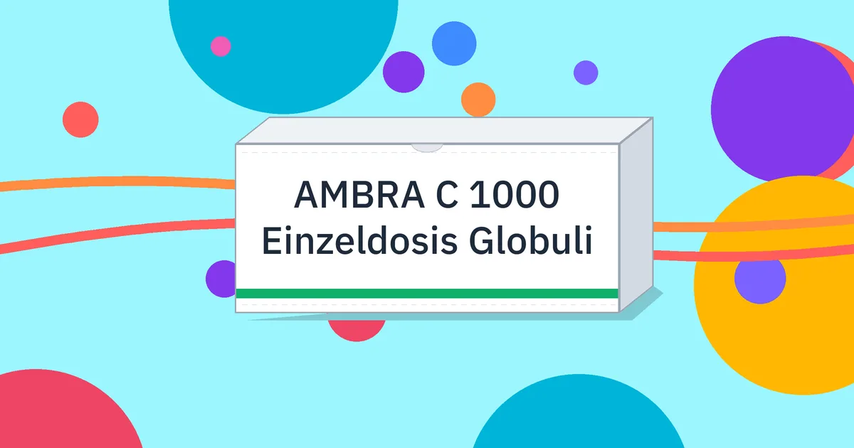 Symbolbild: Packung mit der Aufschrift AMBRA C 1000 Einzeldosis Globuli (PZN 01923907) – Verfügbarkeit und Bezug in Apotheken in Frankfurt am Main