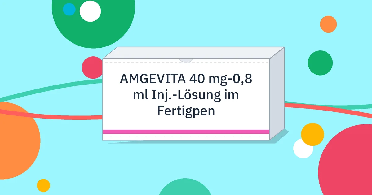 Symbolbild: Packung mit der Aufschrift AMGEVITA 40 mg-0,8 ml Inj.-Lösung im Fertigpen (PZN 14270200) – Verfügbarkeit und Bezug in Apotheken in Frankfurt am Main