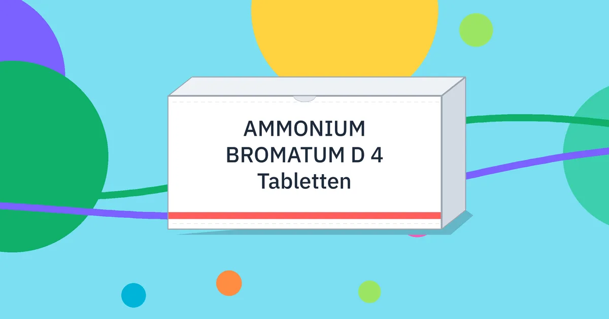 Symbolbild: Packung mit der Aufschrift AMMONIUM BROMATUM D 4 Tabletten (PZN 02127147) – Verfügbarkeit und Bezug in Apotheken in Frankfurt am Main