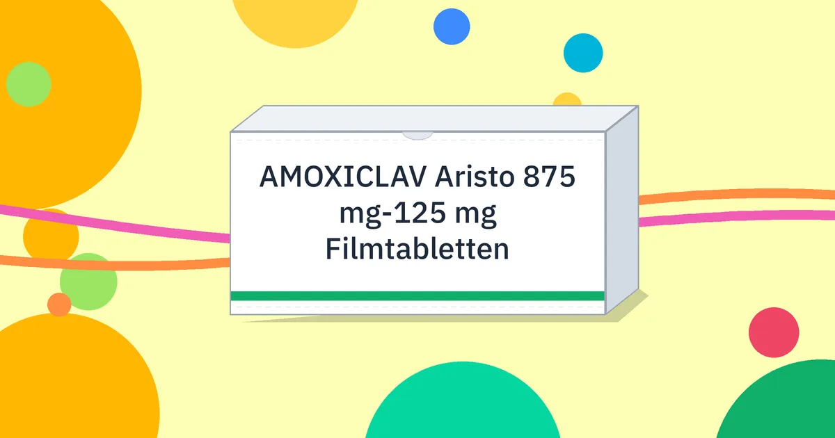 Symbolbild: Packung mit der Aufschrift AMOXICLAV Aristo 875 mg-125 mg Filmtabletten (PZN 10525525) – Verfügbarkeit und Bezug in Apotheken in Frankfurt am Main