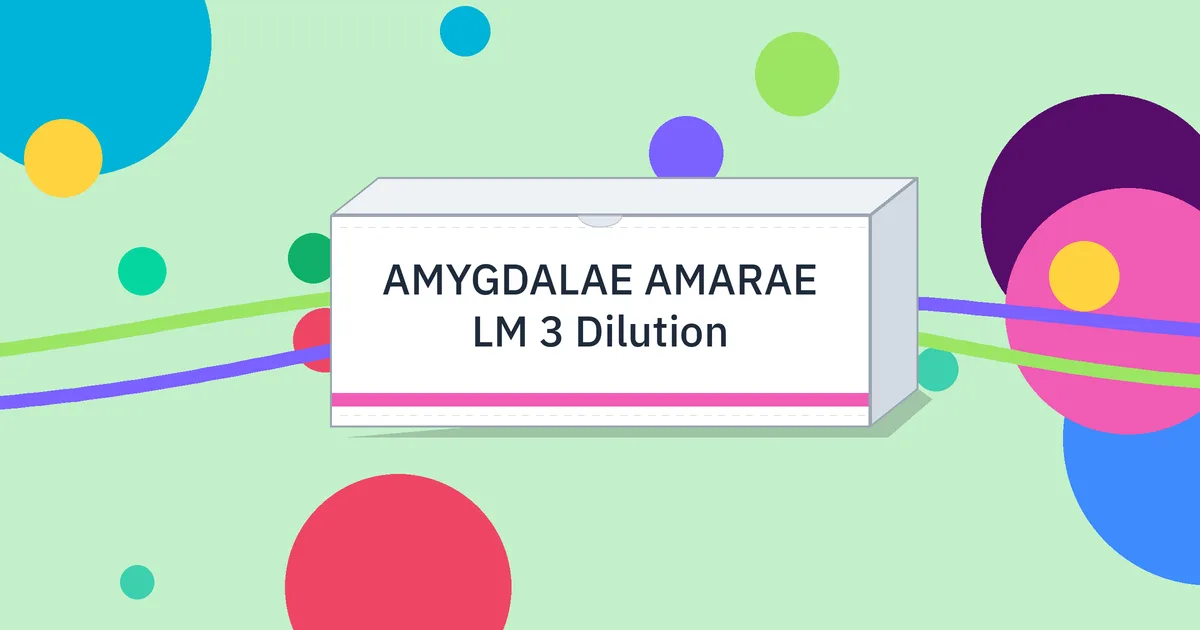 Symbolbild: Packung mit der Aufschrift AMYGDALAE AMARAE LM 3 Dilution (PZN 13325465) – Verfügbarkeit und Bezug in Apotheken in Frankfurt am Main