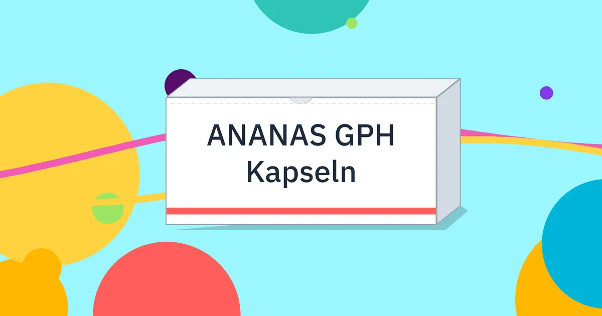 Symbolbild: Packung mit der Aufschrift ANANAS GPH Kapseln (PZN 02564853) – Verfügbarkeit und Bezug in Apotheken in Frankfurt am Main