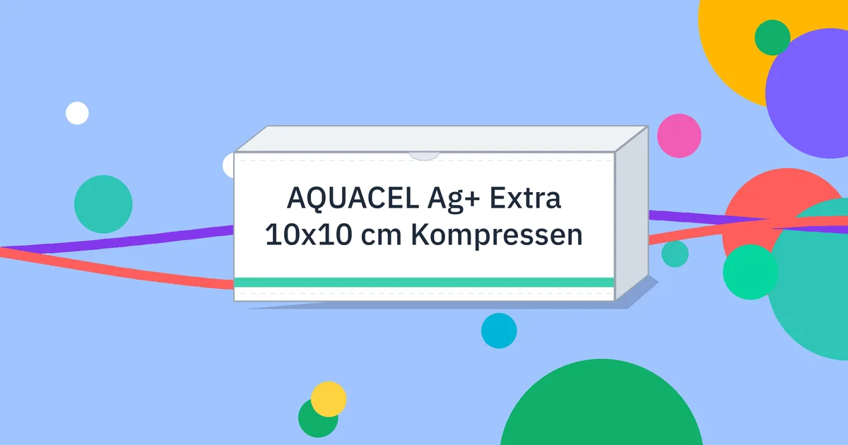 Symbolbild: Packung mit der Aufschrift AQUACEL Ag+ Extra 10x10 cm Kompressen (PZN 19670039) – Verfügbarkeit und Bezug in Apotheken in Frankfurt am Main