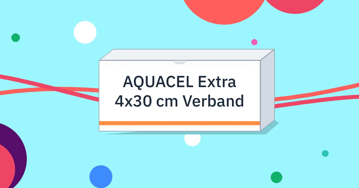 Symbolbild: Packung mit der Aufschrift AQUACEL Extra 4x30 cm Verband (PZN 08746621) – Verfügbarkeit und Bezug in Apotheken in Frankfurt am Main