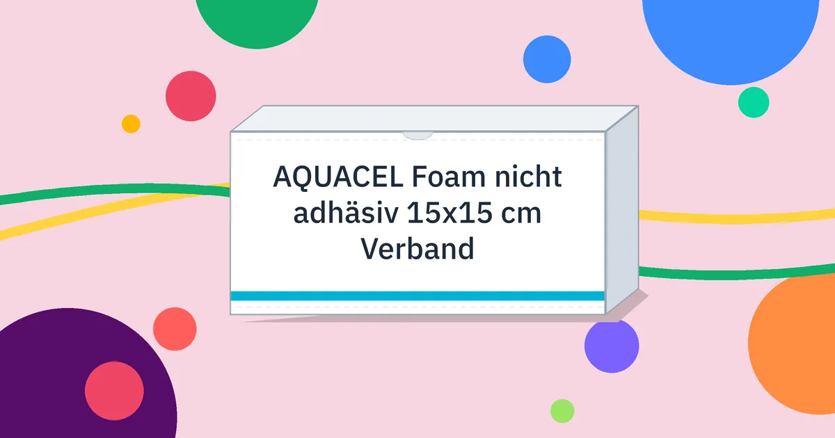 Symbolbild: Packung mit der Aufschrift AQUACEL Foam nicht adhäsiv 15x15 cm Verband (PZN 18123766) – Verfügbarkeit und Bezug in Apotheken in Frankfurt am Main