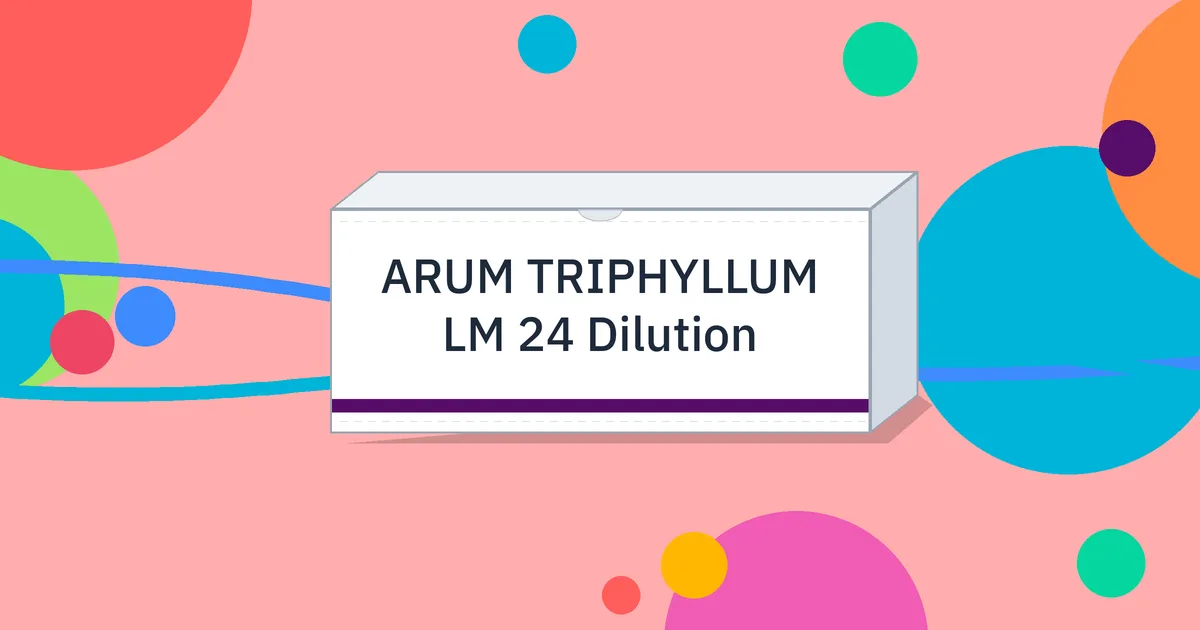 Symbolbild: Packung mit der Aufschrift ARUM TRIPHYLLUM LM 24 Dilution (PZN 12780813) – Verfügbarkeit und Bezug in Apotheken in Frankfurt am Main