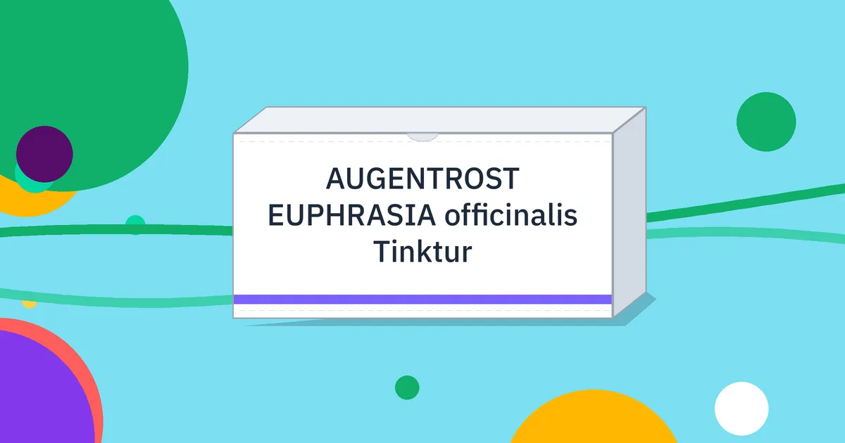 Symbolbild: Packung mit der Aufschrift AUGENTROST EUPHRASIA officinalis Tinktur (PZN 18217510) – Verfügbarkeit und Bezug in Apotheken in Frankfurt am Main