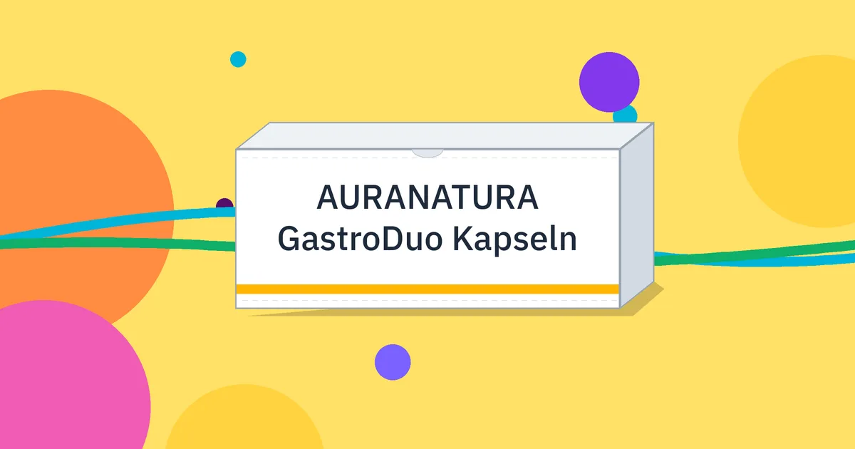 Symbolbild: Packung mit der Aufschrift AURANATURA GastroDuo Kapseln (PZN 19297706) – Verfügbarkeit und Bezug in Apotheken in Frankfurt am Main