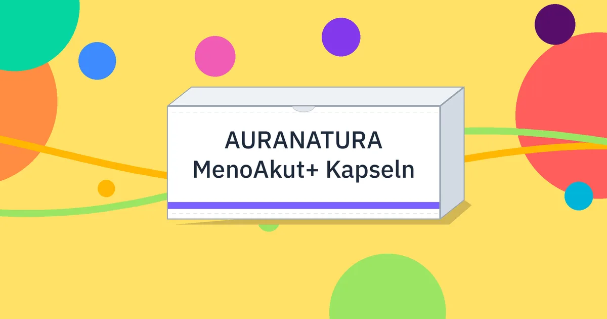 Symbolbild: Packung mit der Aufschrift AURANATURA MenoAkut+ Kapseln (PZN 19669591) – Verfügbarkeit und Bezug in Apotheken in Frankfurt am Main