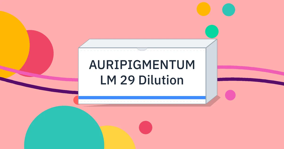 Symbolbild: Packung mit der Aufschrift AURIPIGMENTUM LM 29 Dilution (PZN 12783148) – Verfügbarkeit und Bezug in Apotheken in Frankfurt am Main