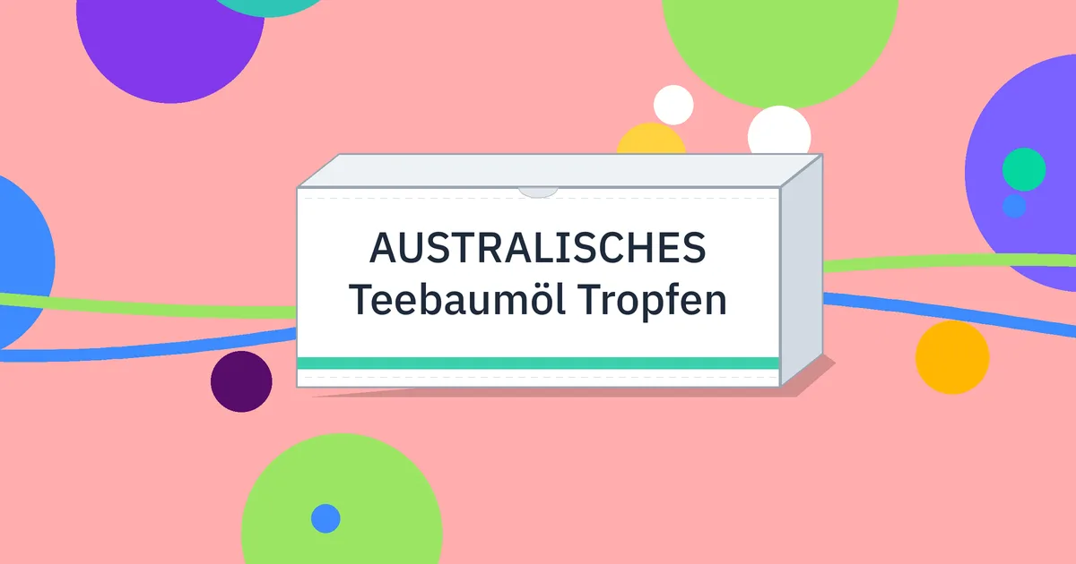 Symbolbild: Packung mit der Aufschrift AUSTRALISCHES Teebaumöl Tropfen (PZN 19059450) – Verfügbarkeit und Bezug in Apotheken in Frankfurt am Main