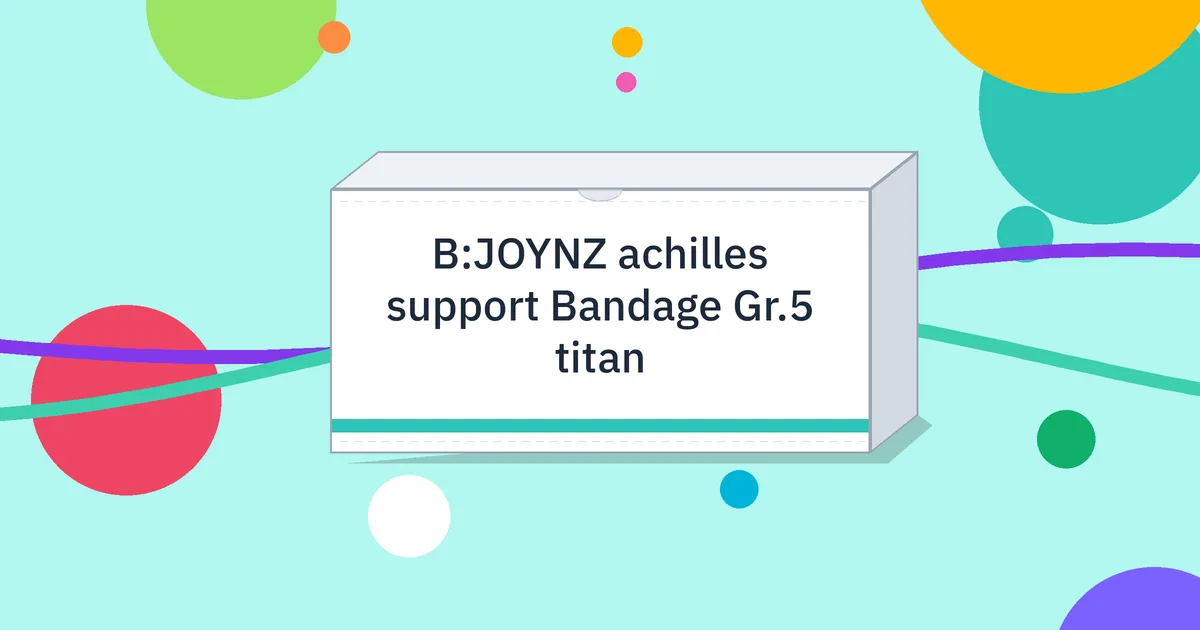 Symbolbild: Packung mit der Aufschrift B:JOYNZ achilles support Bandage Gr.5 titan (PZN 20693761) – Verfügbarkeit und Bezug in Apotheken in Frankfurt am Main