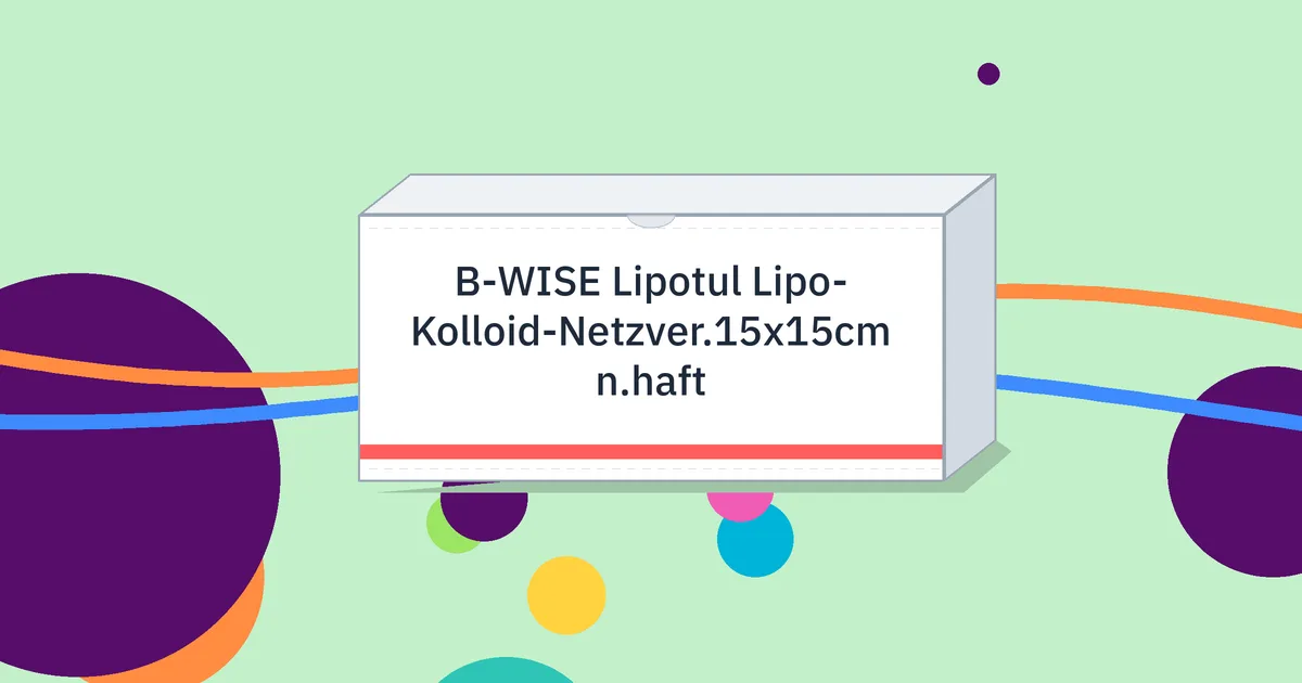 Symbolbild: Packung mit der Aufschrift B-WISE Lipotul Lipo-Kolloid-Netzver.15x15cm n.haft (PZN 19730787) – Verfügbarkeit und Bezug in Apotheken in Frankfurt am Main