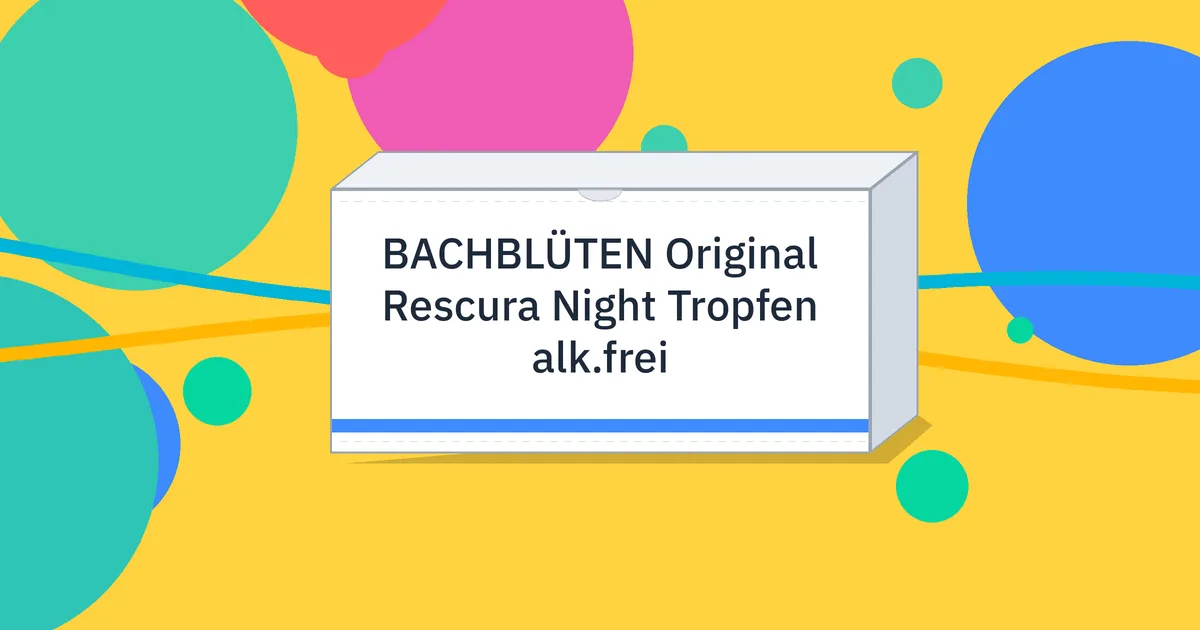 Symbolbild: Packung mit der Aufschrift BACHBLÜTEN Original Rescura Night Tropfen alk.frei (PZN 16391770) – Verfügbarkeit und Bezug in Apotheken in Frankfurt am Main