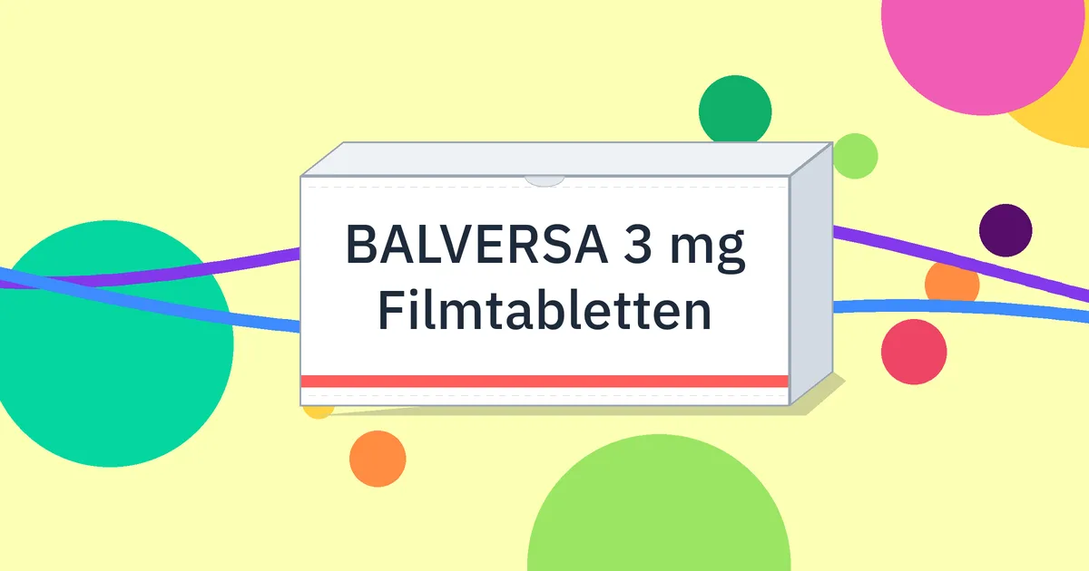 Symbolbild: Packung mit der Aufschrift BALVERSA 3 mg Filmtabletten (PZN 19209688) – Verfügbarkeit und Bezug in Apotheken in Frankfurt am Main