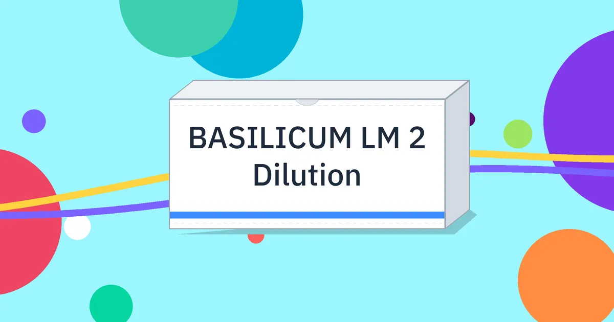 Symbolbild: Packung mit der Aufschrift BASILICUM LM 2 Dilution (PZN 12790622) – Verfügbarkeit und Bezug in Apotheken in Frankfurt am Main