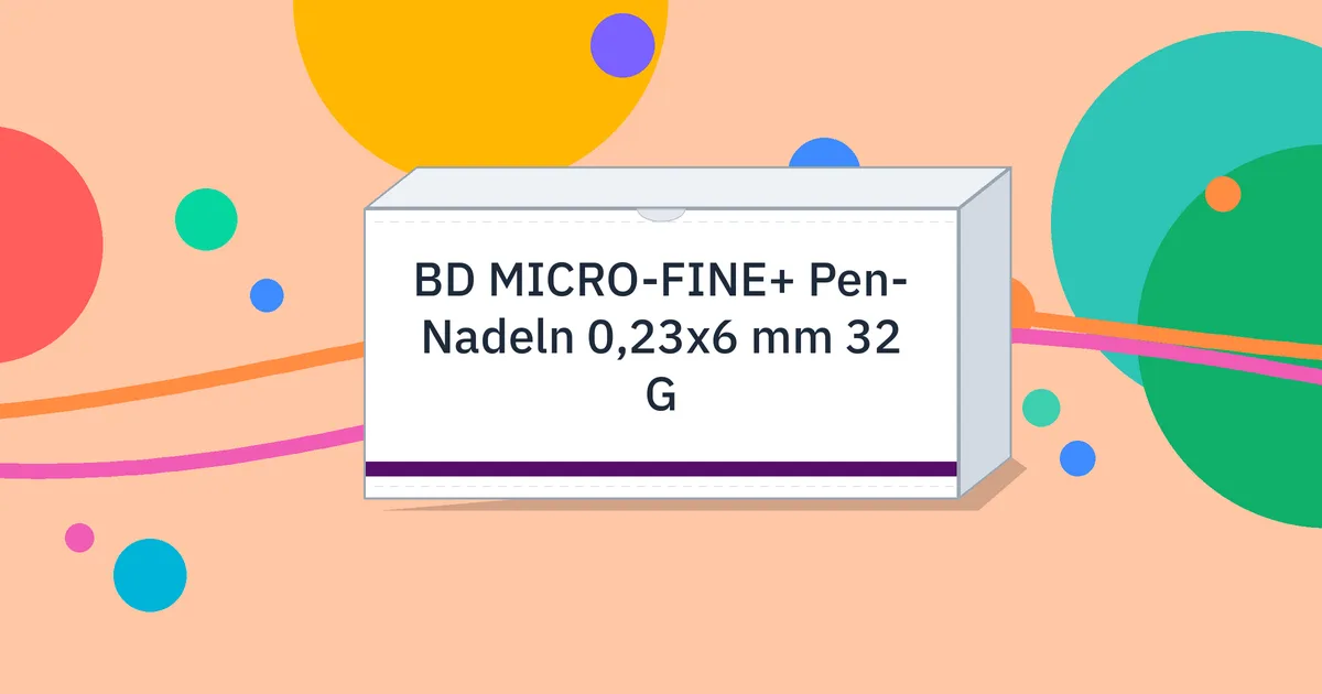 Symbolbild: Packung mit der Aufschrift BD MICRO-FINE+ Pen-Nadeln 0,23x6 mm 32 G (PZN 18817322) – Verfügbarkeit und Bezug in Apotheken in Frankfurt am Main