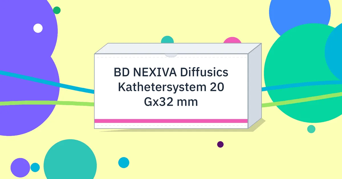 Symbolbild: Packung mit der Aufschrift BD NEXIVA Diffusics Kathetersystem 20 Gx32 mm (PZN 02068752) – Verfügbarkeit und Bezug in Apotheken in Frankfurt am Main