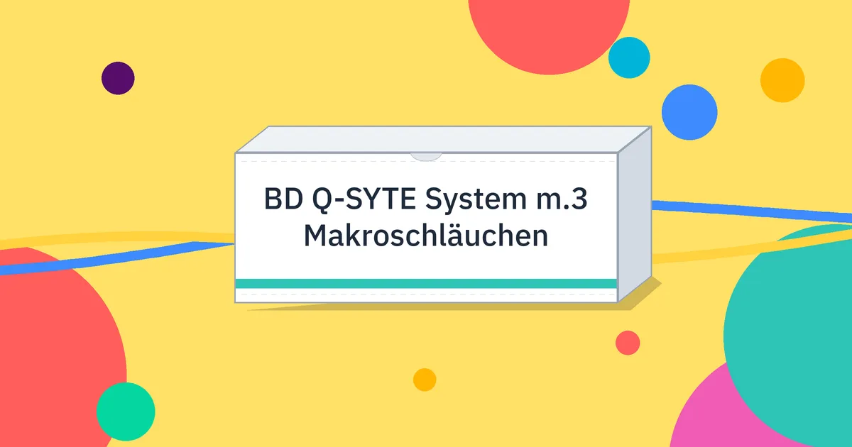 Symbolbild: Packung mit der Aufschrift BD Q-SYTE System m.3 Makroschläuchen (PZN 07372928) – Verfügbarkeit und Bezug in Apotheken in Frankfurt am Main