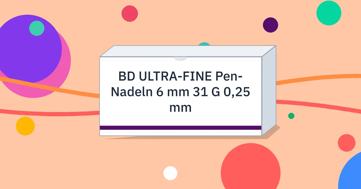 Symbolbild: Packung mit der Aufschrift BD ULTRA-FINE Pen-Nadeln 6 mm 31 G 0,25 mm (PZN 19130047) – Verfügbarkeit und Bezug in Apotheken in Frankfurt am Main