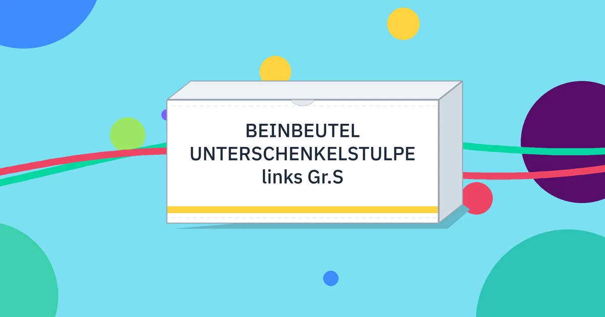 Symbolbild: Packung mit der Aufschrift BEINBEUTEL UNTERSCHENKELSTULPE links Gr.S (PZN 18201704) – Verfügbarkeit und Bezug in Apotheken in Frankfurt am Main