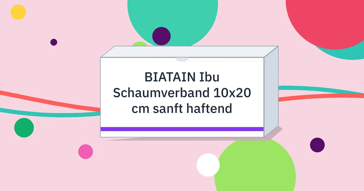 Symbolbild: Packung mit der Aufschrift BIATAIN Ibu Schaumverband 10x20 cm sanft haftend (PZN 19474611) – Verfügbarkeit und Bezug in Apotheken in Frankfurt am Main