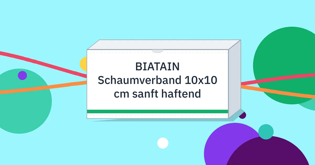 Symbolbild: Packung mit der Aufschrift BIATAIN Schaumverband 10x10 cm sanft haftend (PZN 20389170) – Verfügbarkeit und Bezug in Apotheken in Frankfurt am Main
