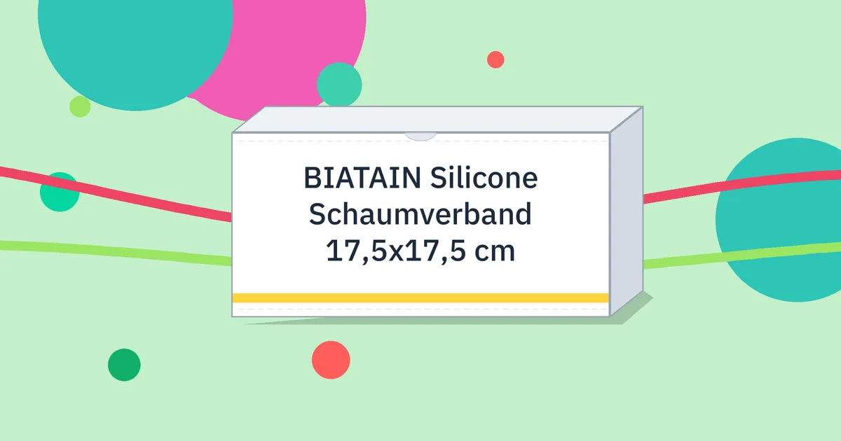 Symbolbild: Packung mit der Aufschrift BIATAIN Silicone Schaumverband 17,5x17,5 cm (PZN 18776273) – Verfügbarkeit und Bezug in Apotheken in Frankfurt am Main