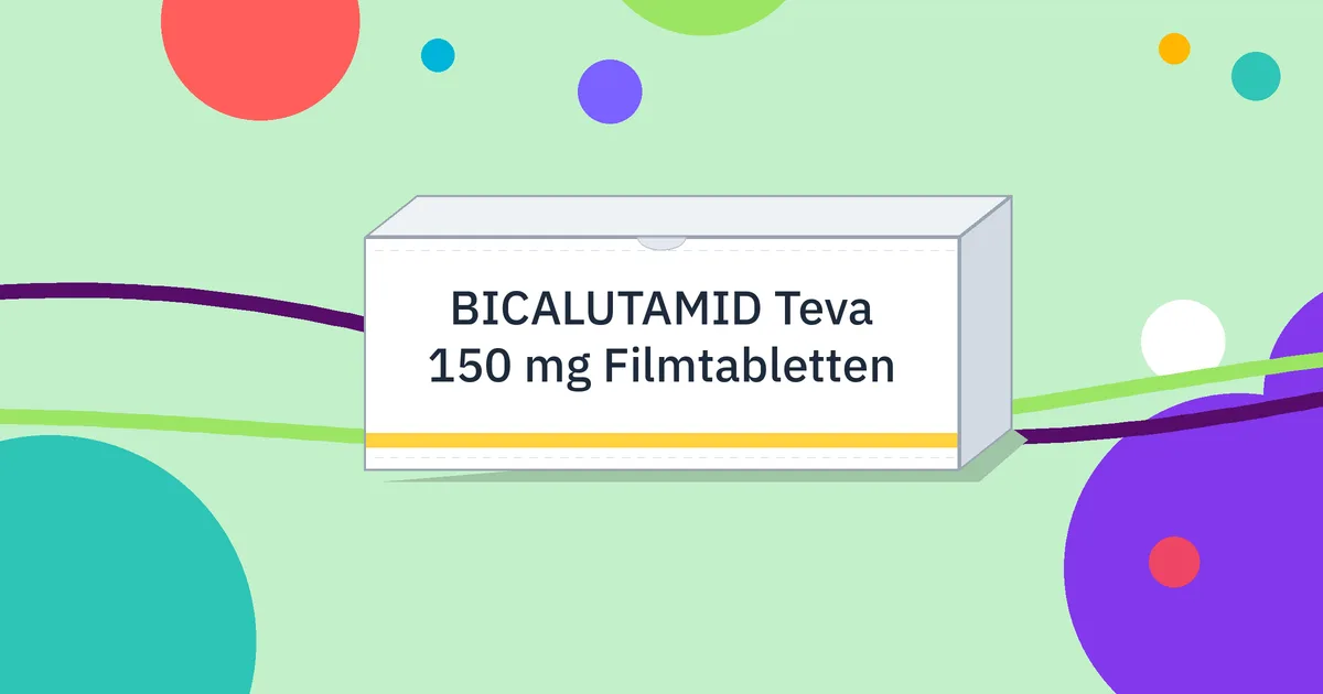 Symbolbild: Packung mit der Aufschrift BICALUTAMID Teva 150 mg Filmtabletten (PZN 05356463) – Verfügbarkeit und Bezug in Apotheken in Frankfurt am Main