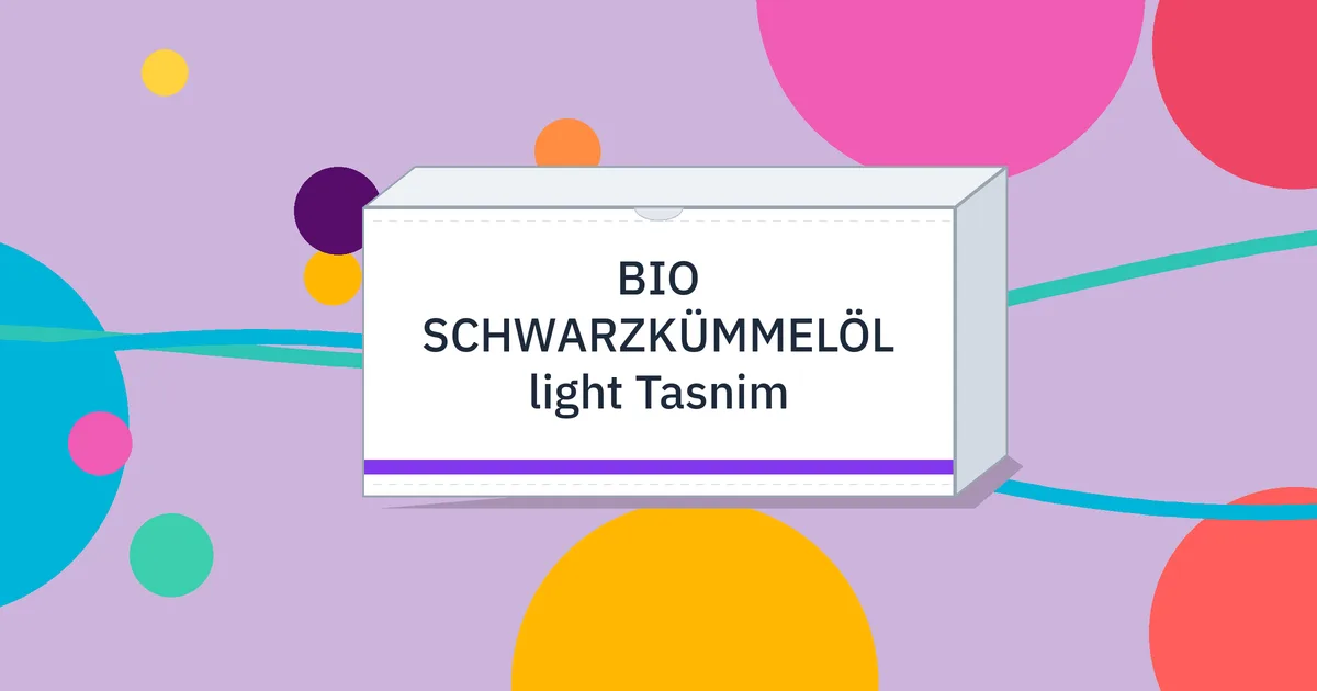 Symbolbild: Packung mit der Aufschrift BIO SCHWARZKÜMMELÖL light Tasnim (PZN 17365786) – Verfügbarkeit und Bezug in Apotheken in Frankfurt am Main