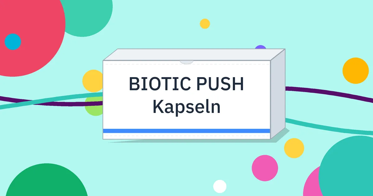 Symbolbild: Packung mit der Aufschrift BIOTIC PUSH Kapseln (PZN 19357667) – Verfügbarkeit und Bezug in Apotheken in Frankfurt am Main