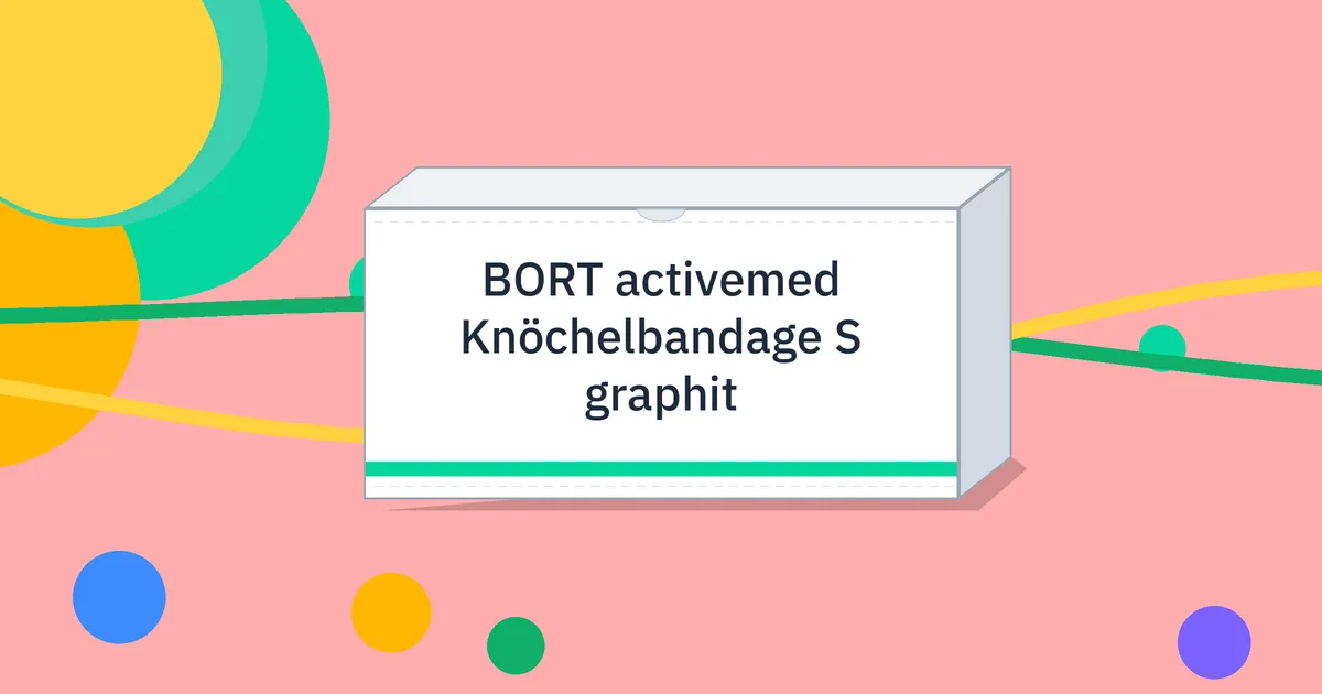 Symbolbild: Packung mit der Aufschrift BORT activemed Knöchelbandage S graphit (PZN 17582288) – Verfügbarkeit und Bezug in Apotheken in Frankfurt am Main