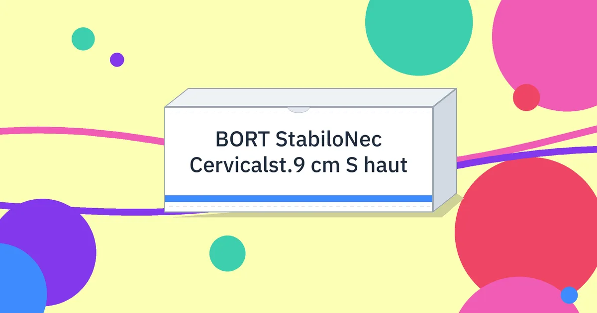 Symbolbild: Packung mit der Aufschrift BORT StabiloNec Cervicalst.9 cm S haut (PZN 08829146) – Verfügbarkeit und Bezug in Apotheken in Frankfurt am Main