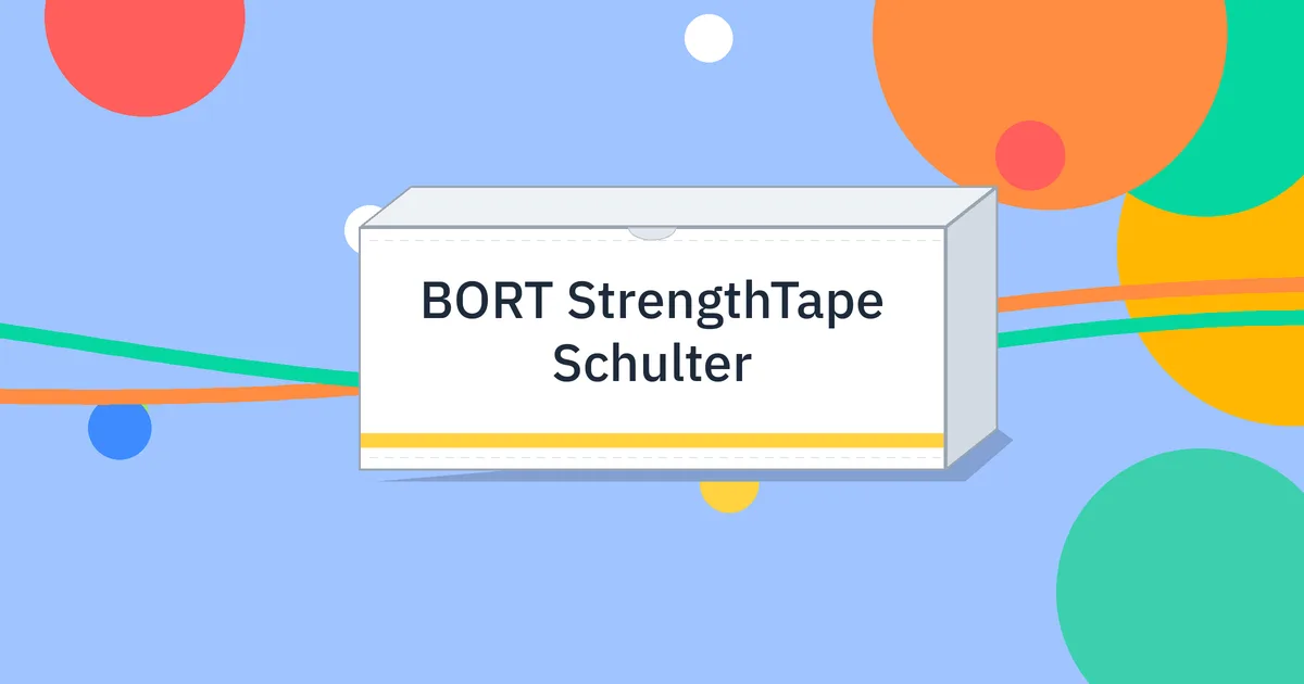 Symbolbild: Packung mit der Aufschrift BORT StrengthTape Schulter (PZN 08776906) – Verfügbarkeit und Bezug in Apotheken in Frankfurt am Main