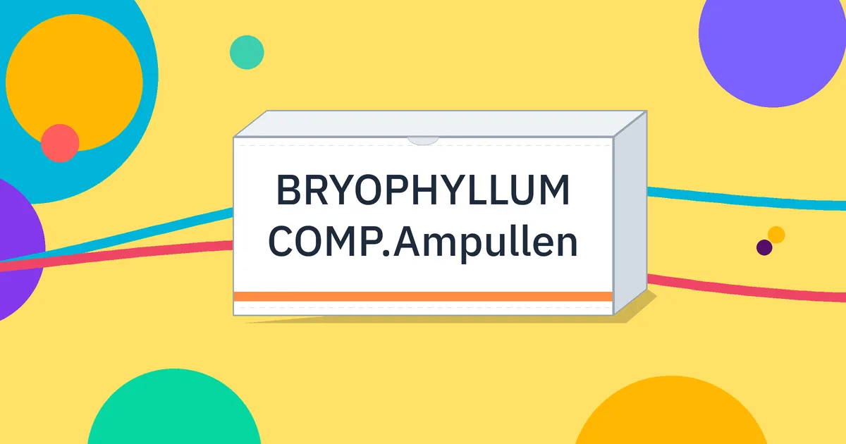 Symbolbild: Packung mit der Aufschrift BRYOPHYLLUM COMP.Ampullen (PZN 02085213) – Verfügbarkeit und Bezug in Apotheken in Frankfurt am Main