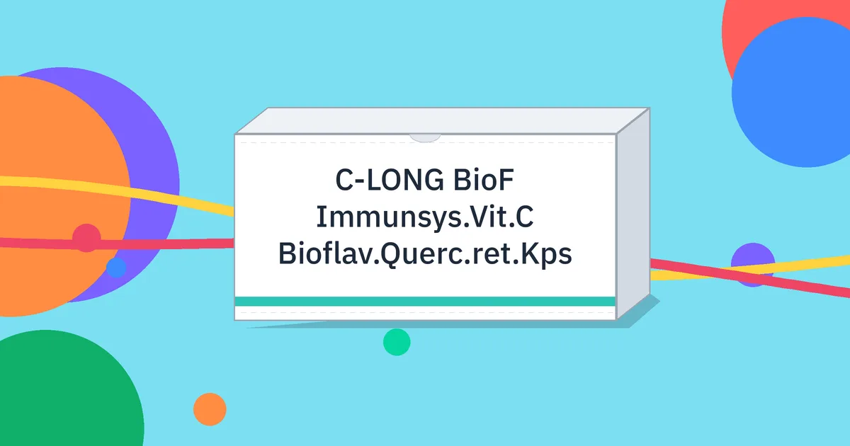 Symbolbild: Packung mit der Aufschrift C-LONG BioF Immunsys.Vit.C Bioflav.Querc.ret.Kps (PZN 20388940) – Verfügbarkeit und Bezug in Apotheken in Frankfurt am Main
