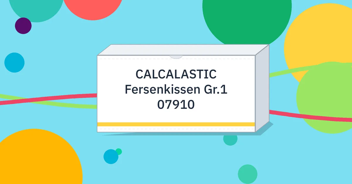 Symbolbild: Packung mit der Aufschrift CALCALASTIC Fersenkissen Gr.1 07910 (PZN 02705911) – Verfügbarkeit und Bezug in Apotheken in Frankfurt am Main