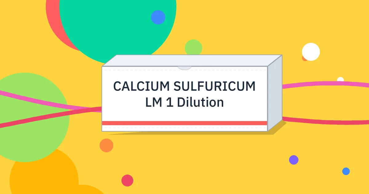 Symbolbild: Packung mit der Aufschrift CALCIUM SULFURICUM LM 1 Dilution (PZN 12806872) – Verfügbarkeit und Bezug in Apotheken in Frankfurt am Main